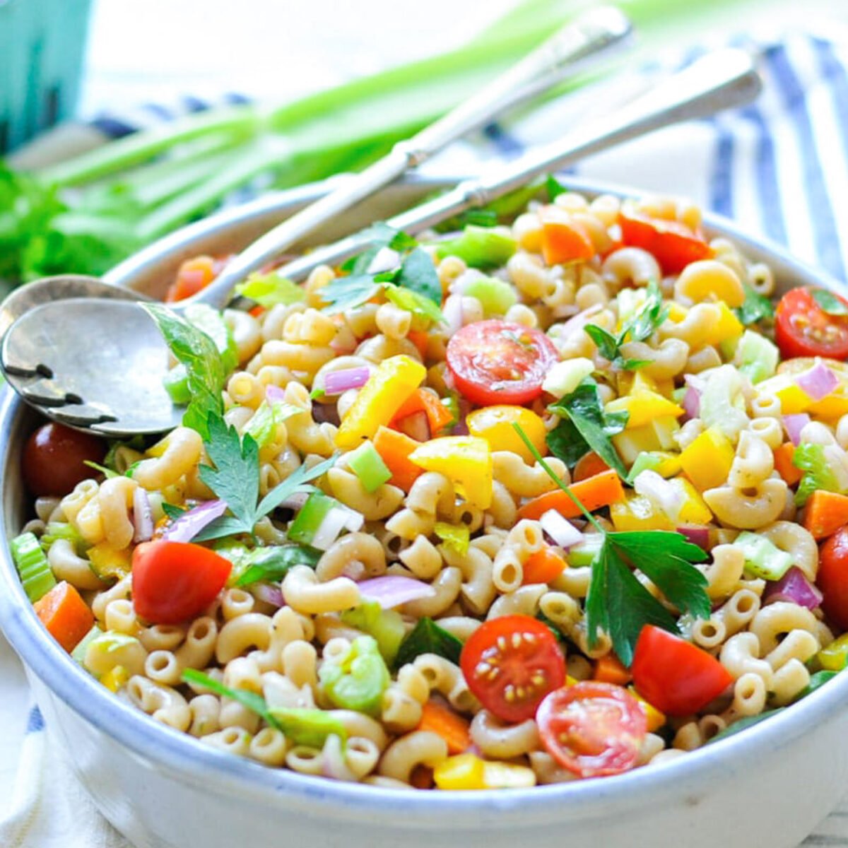 Quick Macaroni Salad (No Mayo!) - Real Food Whole Life