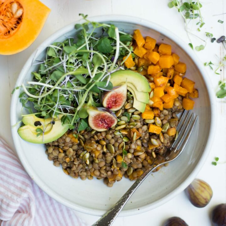Autumn Meal Prep Lentil Salad - Real Food Whole Life