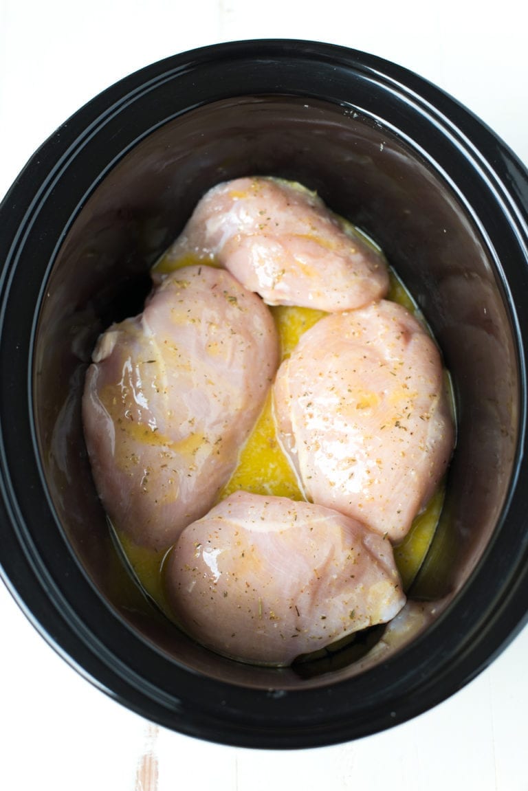 Slow Cooker Lemon Herb Chicken (for Bowls, Wraps + More!) - Real Food ...