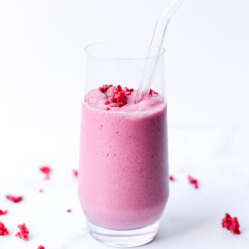 Creamy Pink Smoothie (w/ Protein!) - Real Food Whole Life