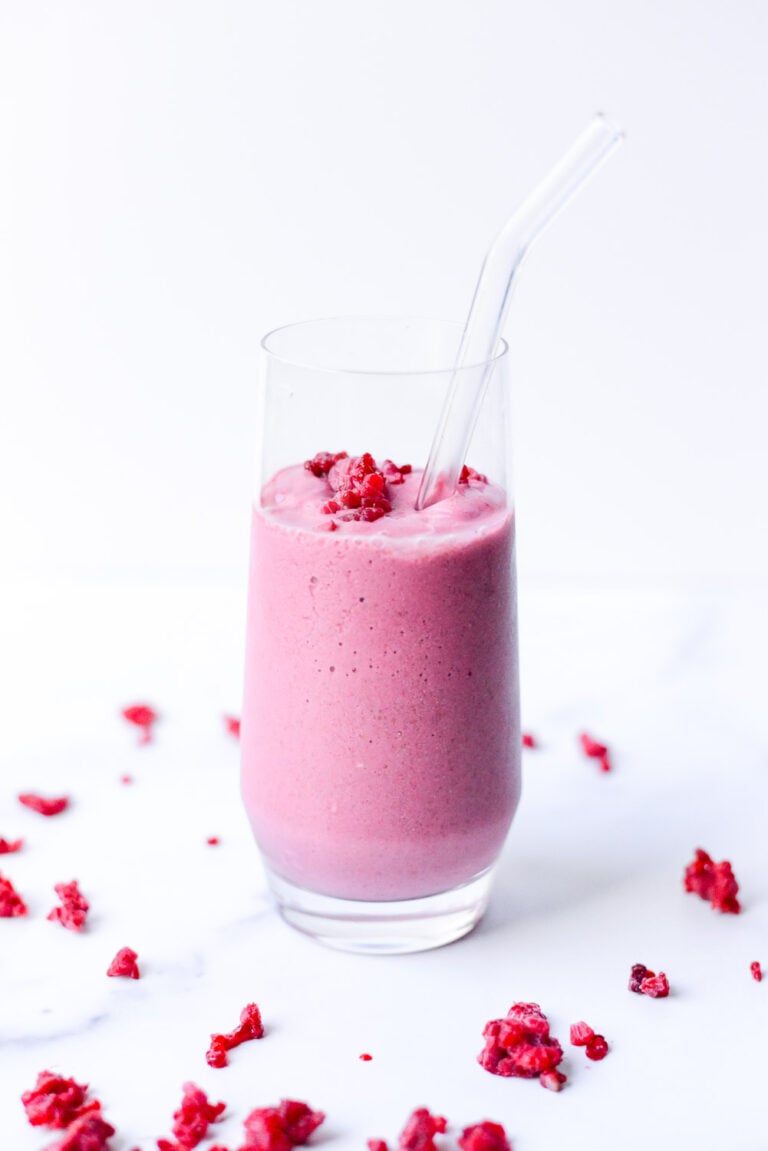 Creamy Pink Smoothie (w/ Protein!) - Real Food Whole Life