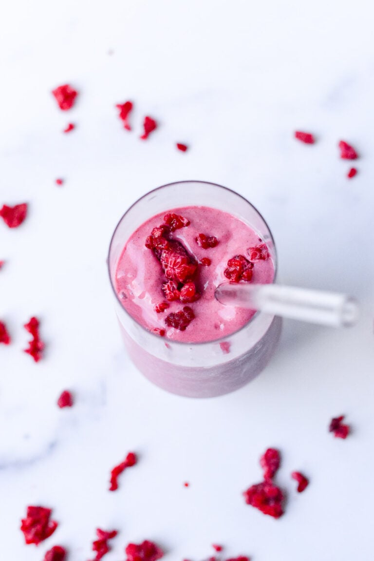 Creamy Pink Smoothie (w/ Protein!) - Real Food Whole Life