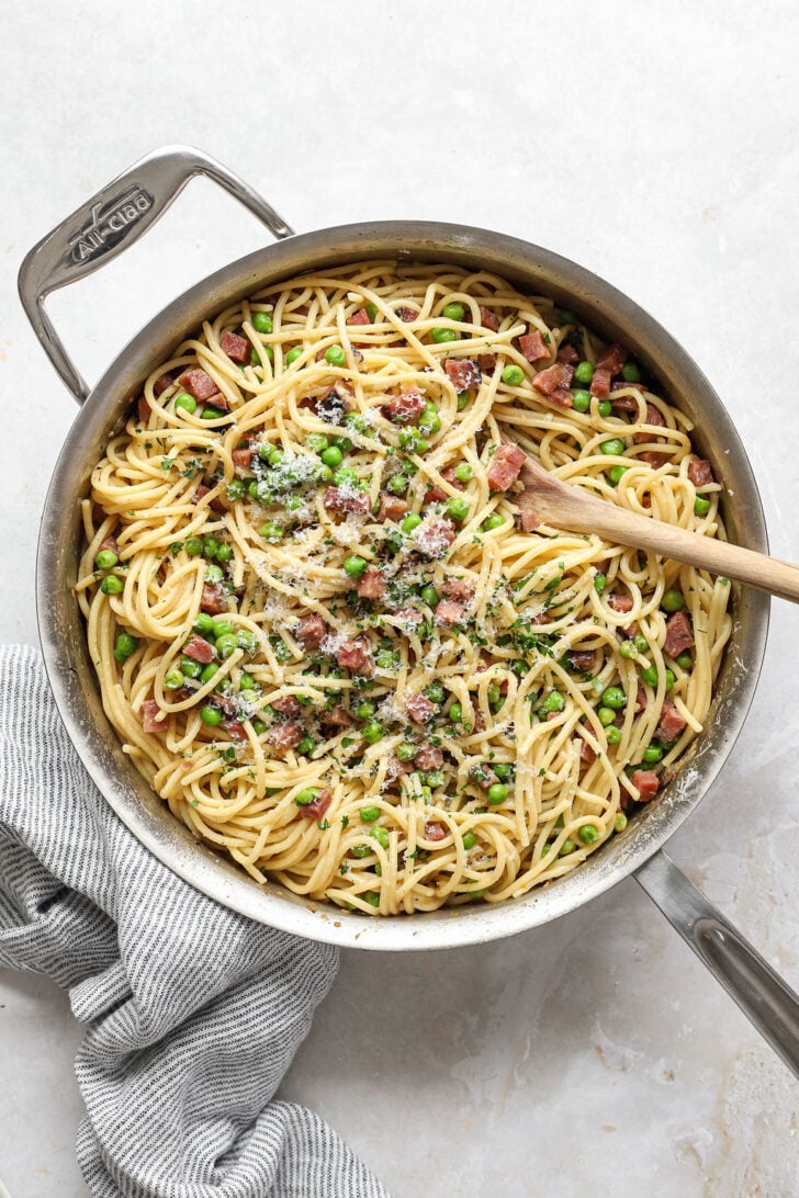 Pasta with Ham and Peas (No Cream) - Real Food Whole Life