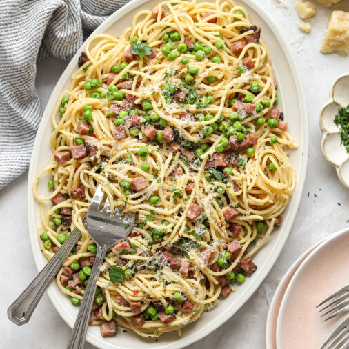 20-Minute Ham & Peas Pasta - Real Food Whole Life