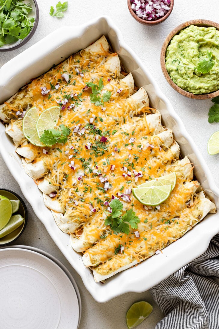 Green Chili Chicken Enchiladas (4-Ingredients) - Real Food Whole Life
