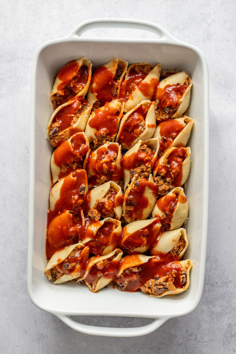 Taco Stuffed Shells (With Enchilada Sauce) - Real Food Whole Life
