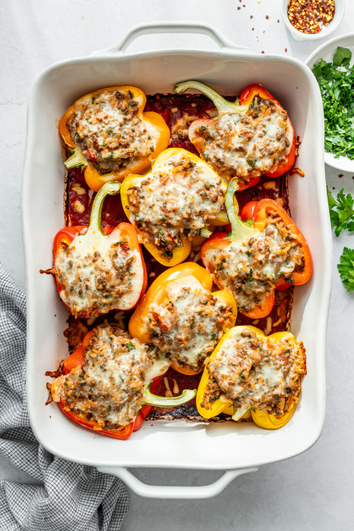 Stuffed Peppers (Ground Beef and Rice) - Real Food Whole Life