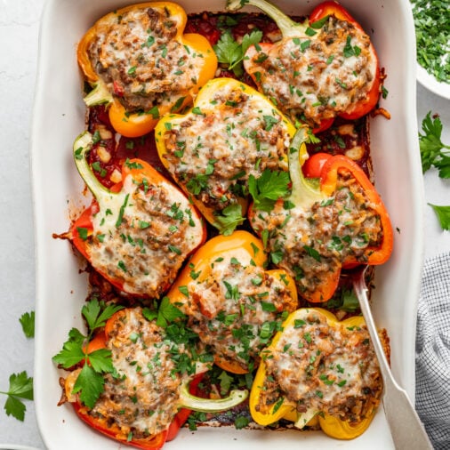 Stuffed Peppers (Ground Beef and Rice) - Real Food Whole Life