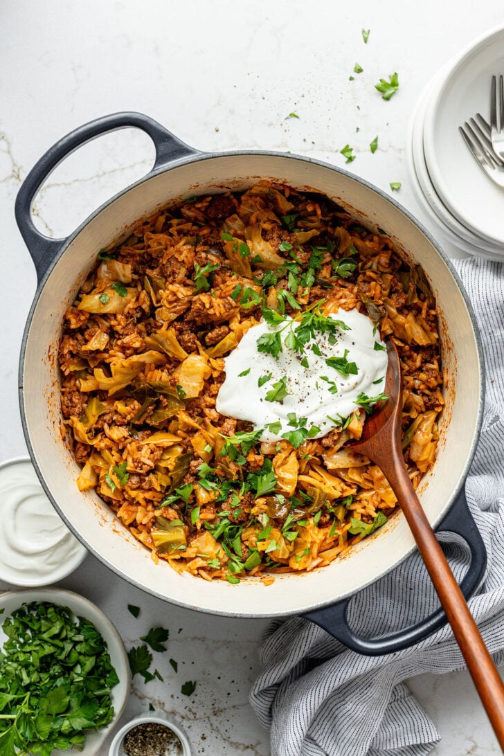 Cabbage Ground Beef Casserole (1-Pot w/ Rice) - Real Food Whole Life
